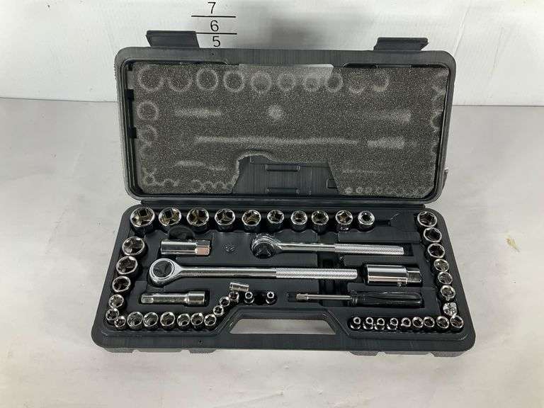 52-Piece Multi-Use Socket Set with SAE & Metric Components - Hash Auctions