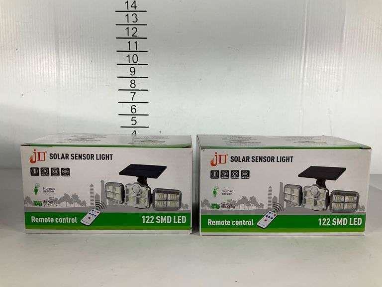 Two JD-2656 Solar Sensor Lights with 122 SMD LEDs and Remote Control ...