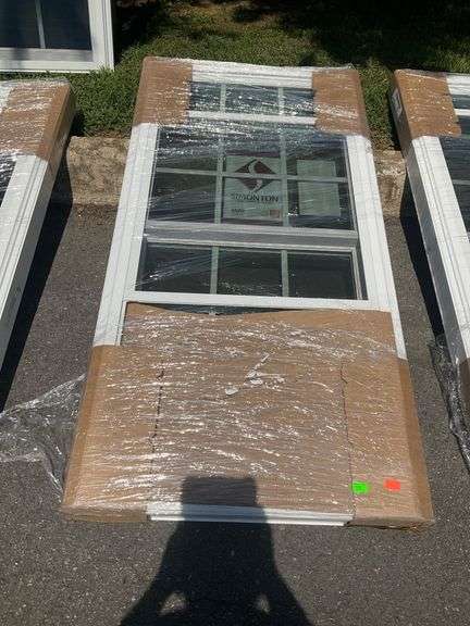 Single-Hung Window with Grid Design, Wrapped and Packaged - Hash Auctions