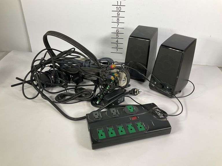 Rocketfish Speaker System with Power Strips and Assorted Cables - Hash ...