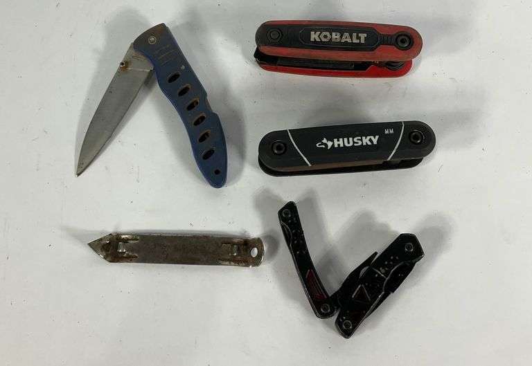 Tools Including Frost Cutlery Knife, Kobalt Hex Key Set, and Husky Hex Key Set - Hash Auctions