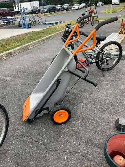 WORX WG050 Aerocart 2-Wheel Yard Cart with Orange Handles - Hash Auctions