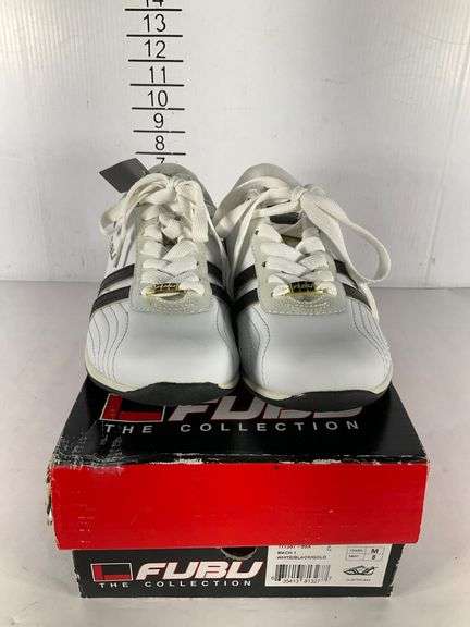 FUBU Men’s Mach 1 Sneakers in White, Black, and Gold with Original Box ...