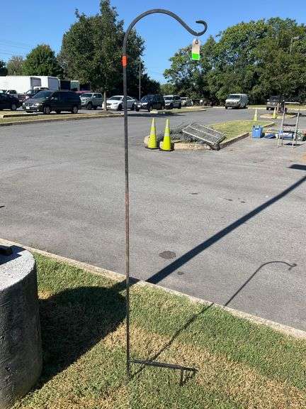67-Inch Metal Shepherd Hook With Ground Stake - Hash Auctions