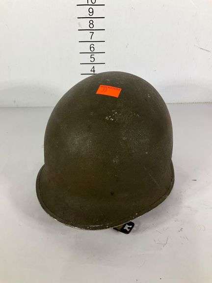 Military-Style Steel Helmet with Canvas Chin Strap - Hash Auctions