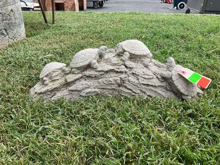 Concrete Turtle Sculpture Depicting Multiple Turtles - Hash Auctions