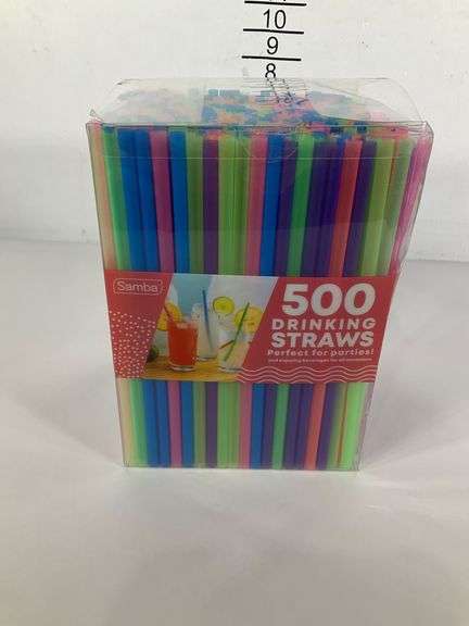 500 Samba Brand Multicolor Plastic Drinking Straws - Hash Auctions