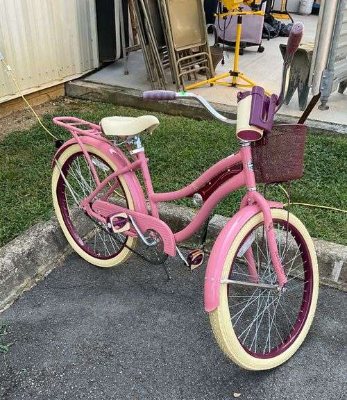 Huffy Women’s Cruiser Bicycle in Pink with Basket and Rear Rack - Hash ...
