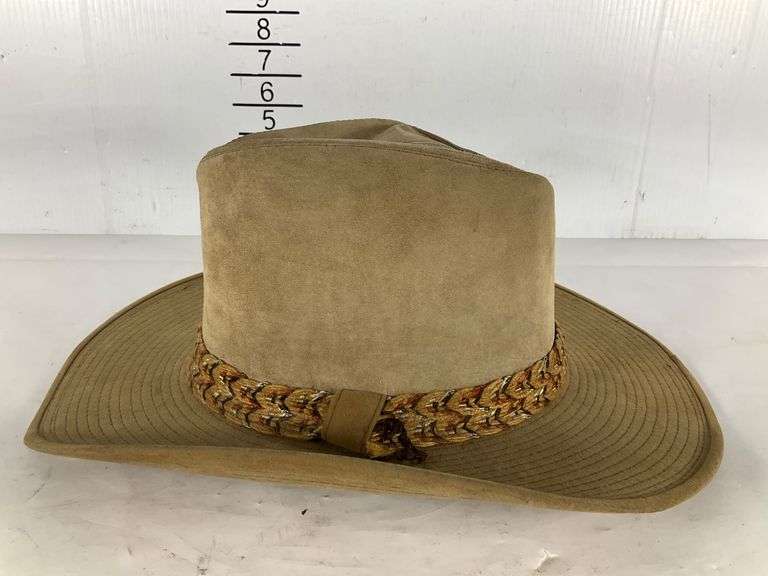 Resistol Western Hat with Braided Band and Suede Finish - Hash Auctions
