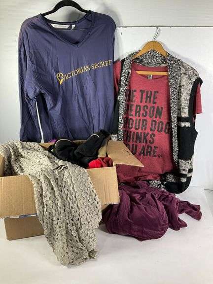 Women’s Clothing Lot Including Tops, Sweaters, and Accessories - Hash ...