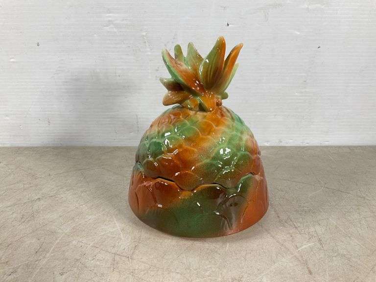 Lane Co Van Nuys Glazed Ceramic Pineapple Candy Dish From George ...