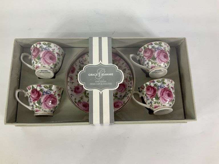 Grace Teaware Fine Porcelain Demitasse Cups and Saucers Set, Factory ...