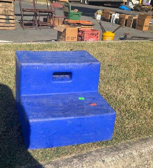 Blue Plastic Two-Step Ladder with 14-Inch Height to Top Step - Hash ...