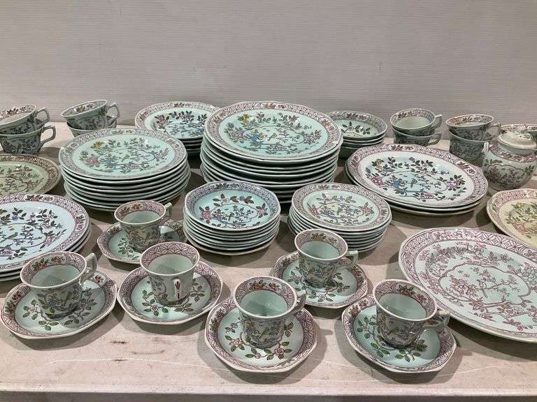 Adams Calyx Ware ‘Singapore Bird’ Ironstone Dinnerware Set, 79 Pieces ...