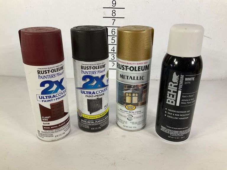 Four Spray Paint Cans Including Rust-Oleum and Behr - Hash Auctions