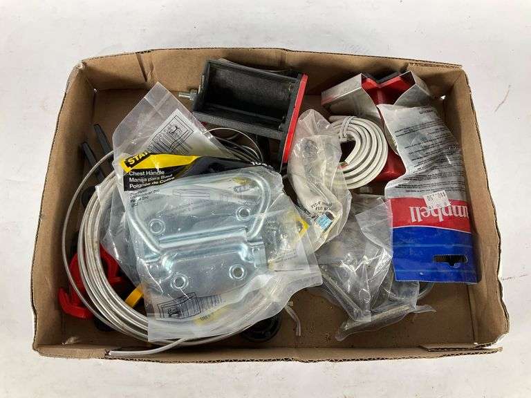 Hardware Lot Including Stanley Chest Handles, Wire Rope Clips and ...