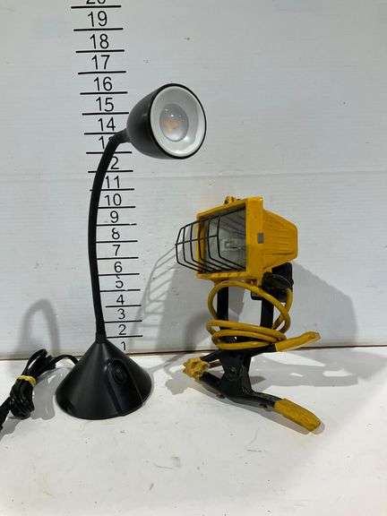 Two Lights: Greenlite LED Flexible Desk Lamp and Yellow Clamp Work ...