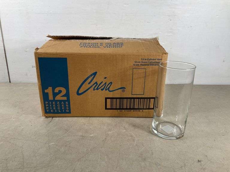 12 Crisa 7.5-Inch Cylinder Vases in Original Packaging - Hash Auctions