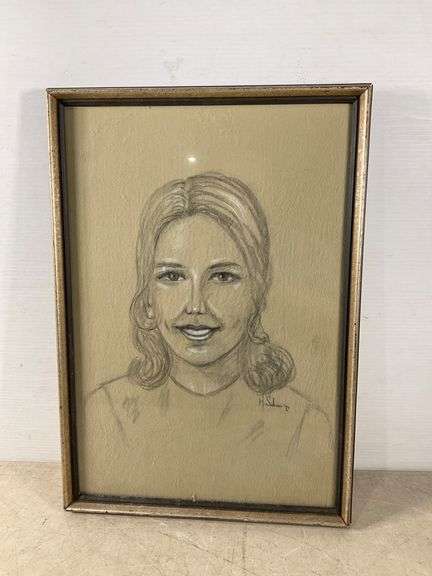 Framed 16×23” Charcoal Portrait, Signed, ’71, From George Rotenberry ...