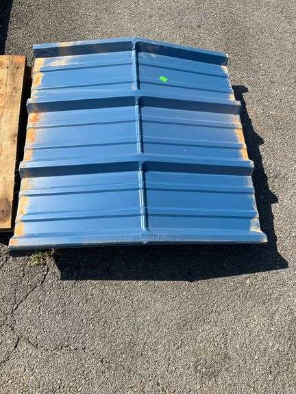 Five Blue-Tinted Tin Roof Caps, 38 Inches - Hash Auctions
