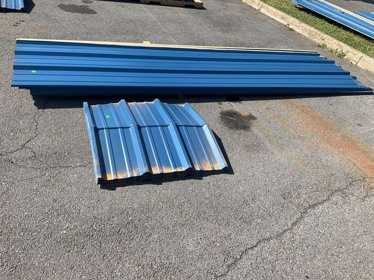20 Tin Ribbed Roof Panels and 10 Tin Caps - Hash Auctions