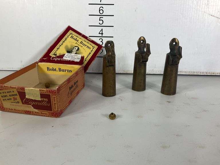 Three Metal Tree Ends in Cigar Box, Estate of George R. Rotenberry ...