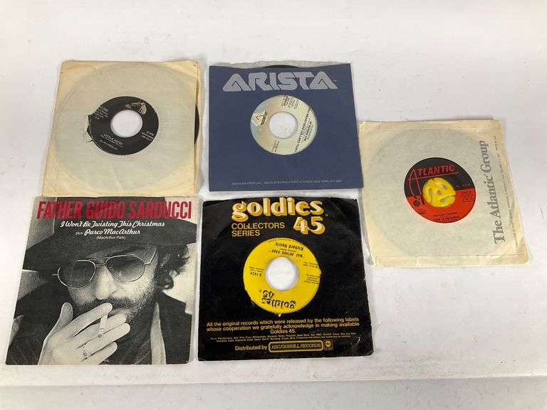 Five 45 RPM Vinyl Records from Various Labels - Hash Auctions