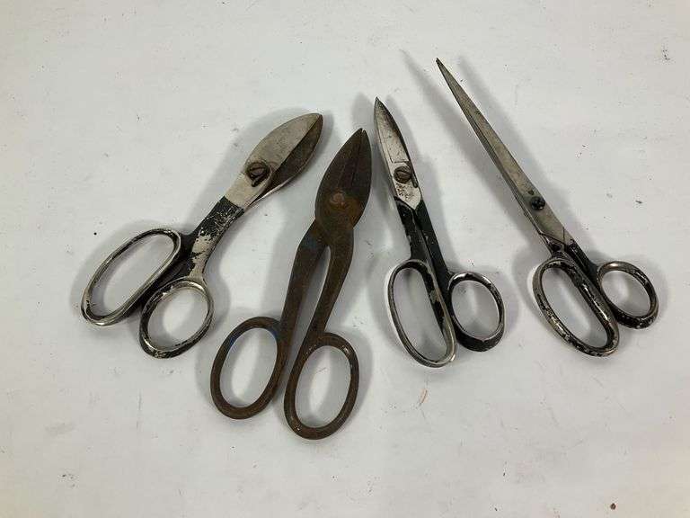 Four Metal Scissors and Shears Including U-Set and Reliance Compton USA ...