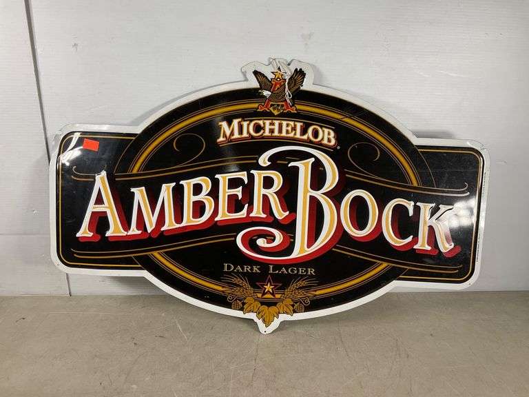 Michelob Amber Bock Metal Advertising Sign, 36×23″ - Hash Auctions