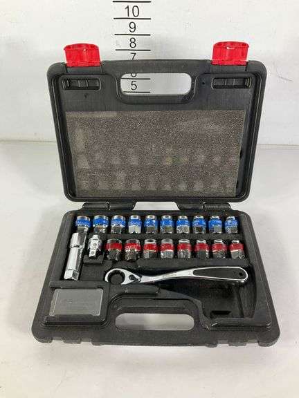 Pittsburgh Socket Set with Ratchet and Hard Case - Hash Auctions