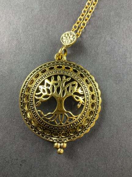 5x Magnifying glass with hollow-out tree of life cover 36in goldtone ...