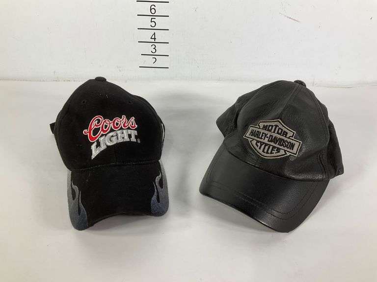 Two Logo Baseball Caps: Coors Light and Harley-Davidson - Hash Auctions