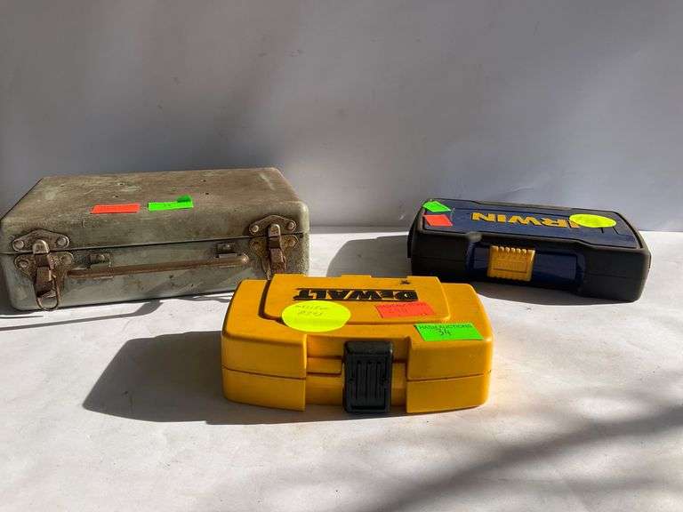 Drill Bit Sets in DeWalt, Irwin, and Metal Storage Cases - Hash Auctions