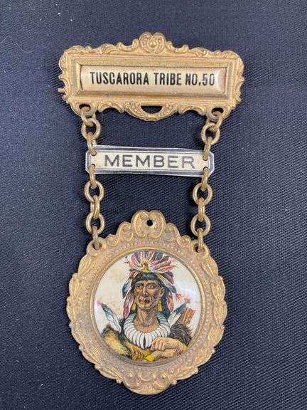 Tuscarora Tribe No. 50 Member Badge with Decorative Medallion - Hash ...