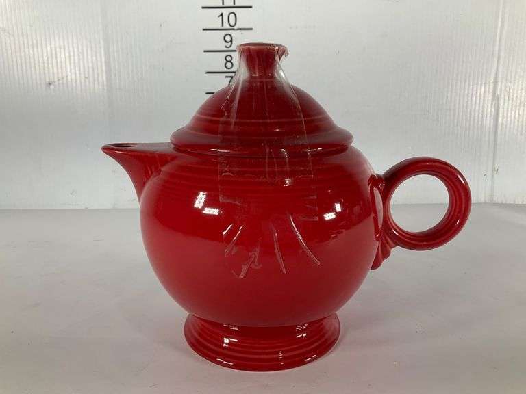 Fiesta Red Ceramic Teapot with Lid - Hash Auctions