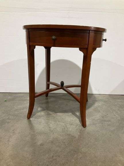 Bombay Four-Drawer Side Table with Ornate Metal Knobs and X-Crossbar ...