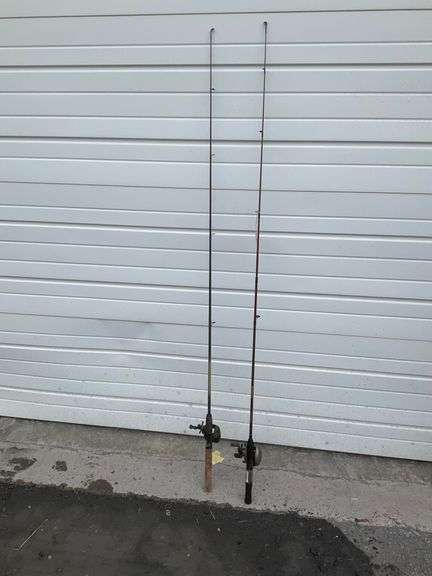 Two Fishing Rods with Attached Reels, Including Durango Model - Hash ...