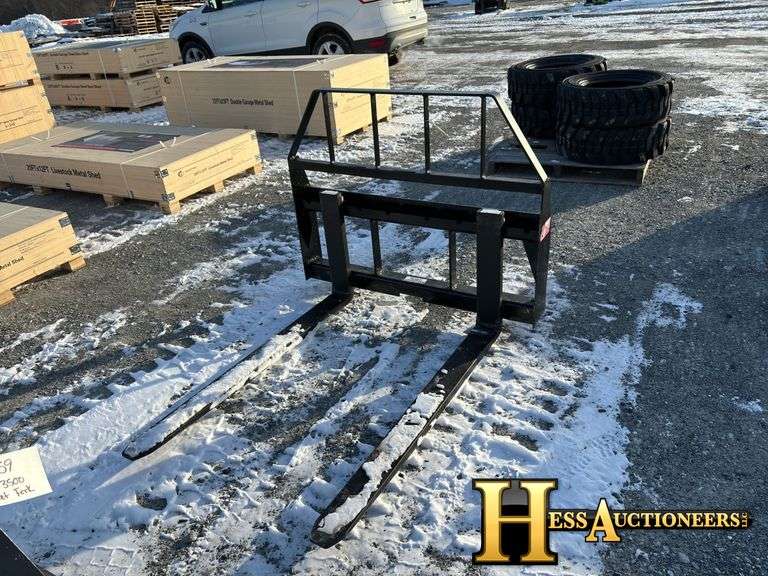 KIVEL 48'' 3500 PALLET FORK SET SKID STEER ATTACHMENT - Hess Auctioneers