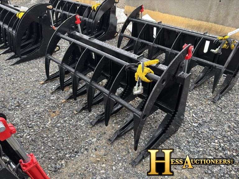 2025 MID-STATE 72" E-SERIES RAKE ROOT GRAPPLE SKID STEER ATTACHMENT - Hess Auctioneers