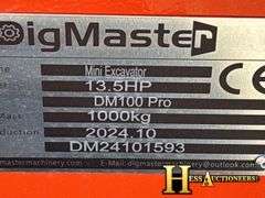 2025 DIGMASTER DM100 PRO MINI COMPACT EXCAVATOR - Hess Auctioneers