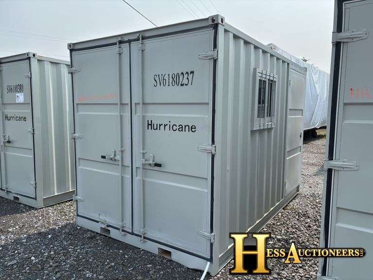 12' HURRICANE OFFICE/STORAGE CONTAINER - Hess Auctioneers