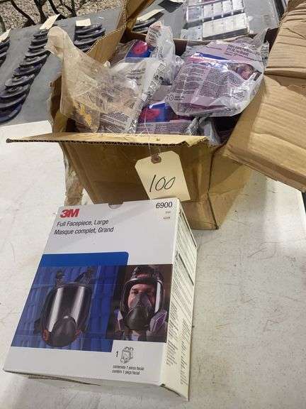 1 3M 6900 Full Respirator Masks, Carton 3M P100 Filters - Hiatt Auction LLC