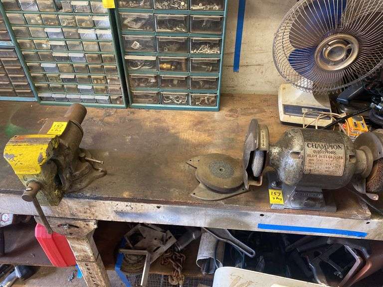 Bench Grinder and Bench Vise - H.K. Keller