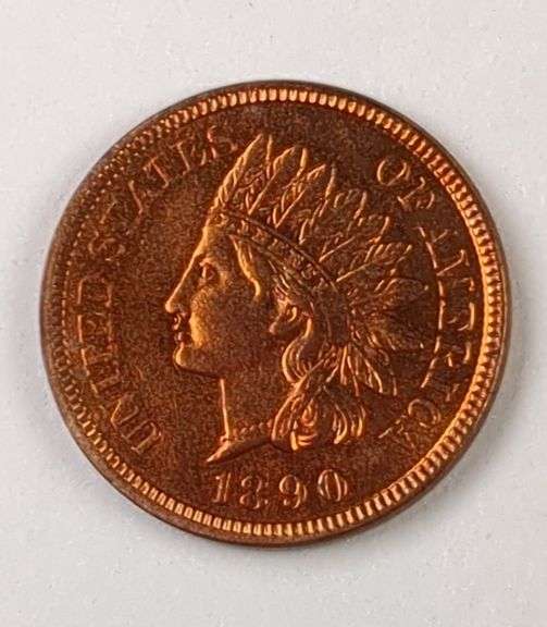 1890 Indian Head Penny Coin - H.K. Keller