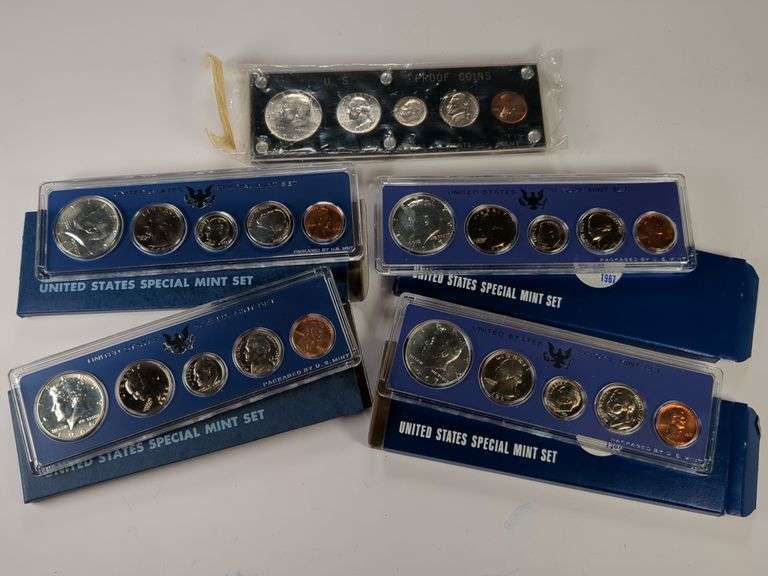 1964 Proof Coin Set, Two 1966 and Two 1967 Special Mint Sets - H.K. Keller