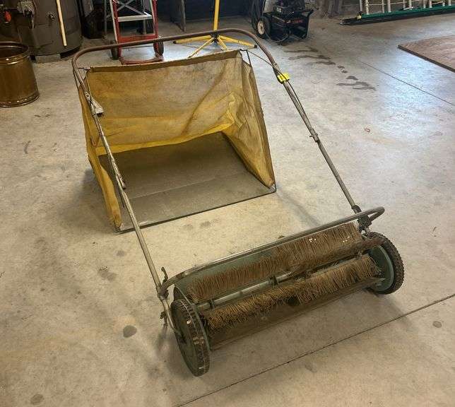 Vintage Lawn Sweeper with Collector - H.K. Keller