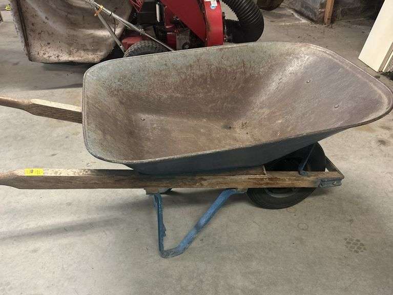 Heavy Metal Wheelbarrow with Wooden Handles - H.K. Keller