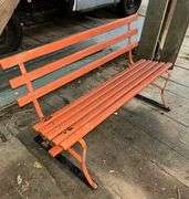 Orange Wooden Bench - H.K. Keller