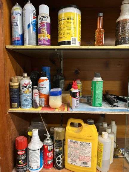 Assorted Chemicals in Cabinet - H.K. Keller