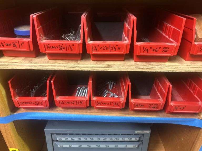 Assorted Hardware and Storage Bins - H.K. Keller